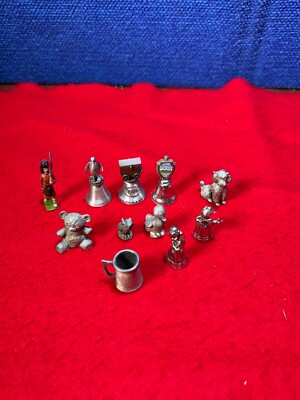 Vintage *MIXED LOT* of Miniature Pewter Figurines Bells & MORE. AA-44 ...