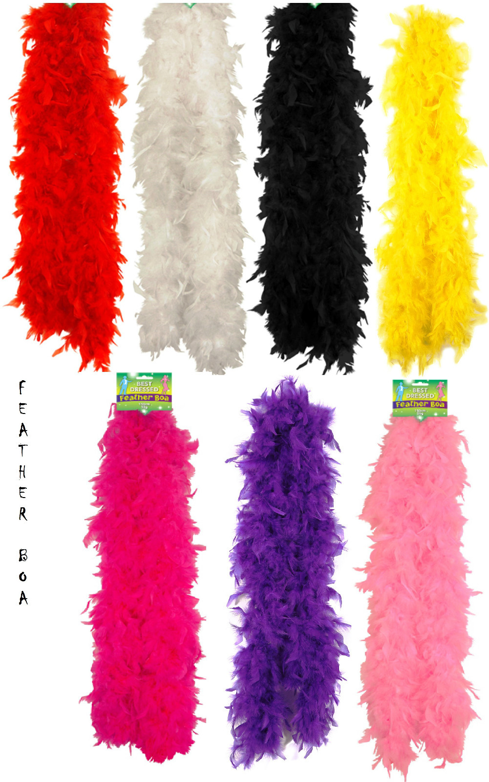 BURLESQUE SOFT FEATHER BOA SHOWGIRL DANCE FANCY DRESS HEN NIGHT RED ...