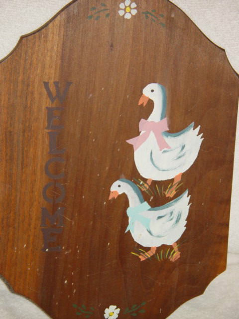 Old Welcome Duck Wood Wall Sign | eBay