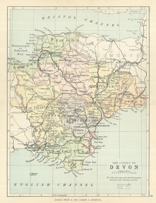 Pre-1900 - Map Of Devonshire