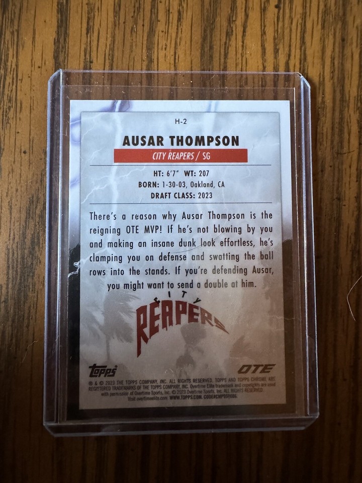 2023 Topps Chrome OTE Hurricane Ausar Thompson #H-2 Insert Pistons ...