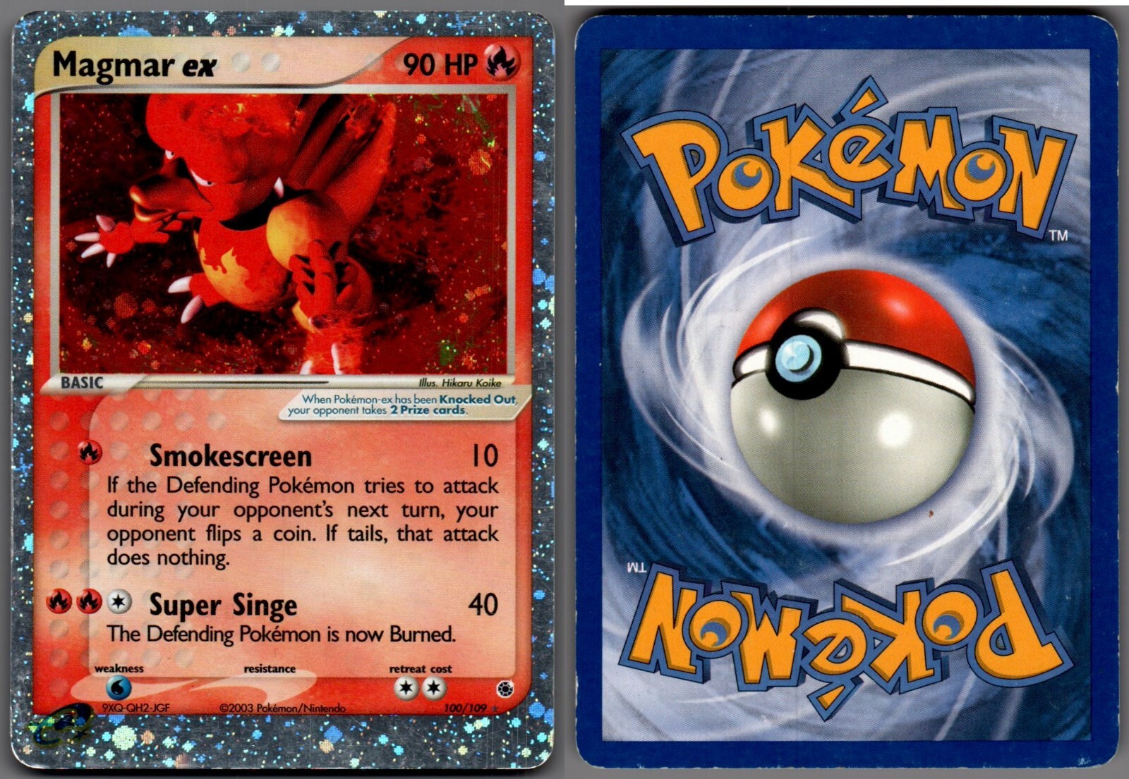 2003 Pokemon, EX Ruby & Sapphire #100/109 Magmar ex, Holo Ultra Rare | eBay