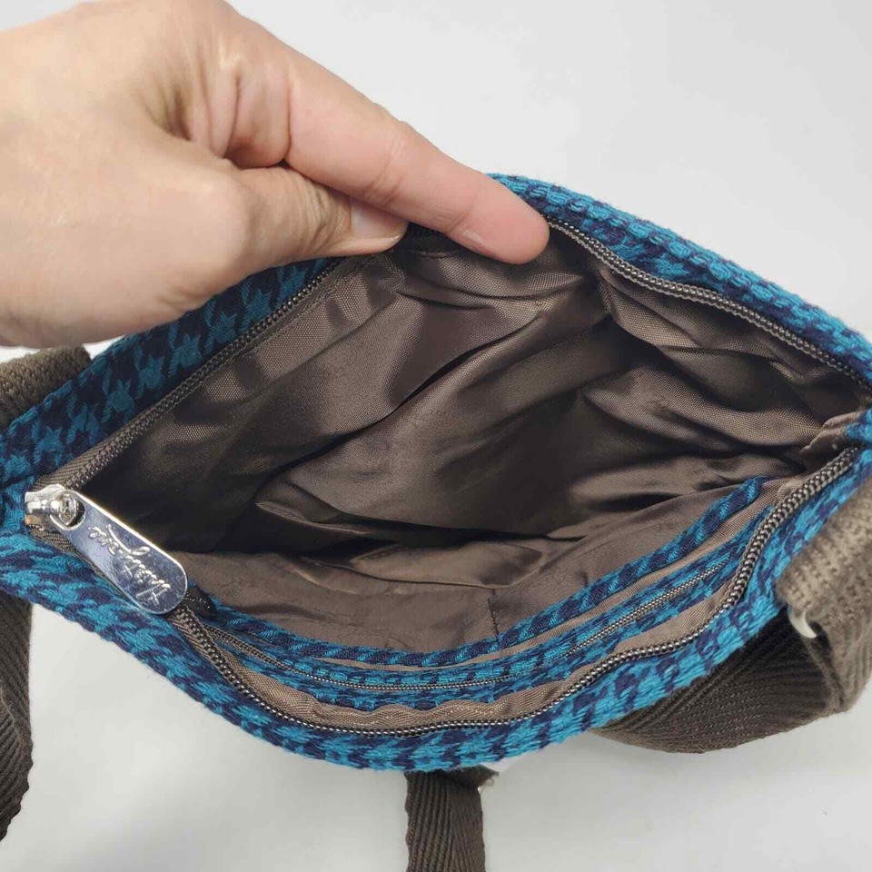 Thirty-One Crossbody Teal Houndstooth Organizing Adjustable Bag | eBay