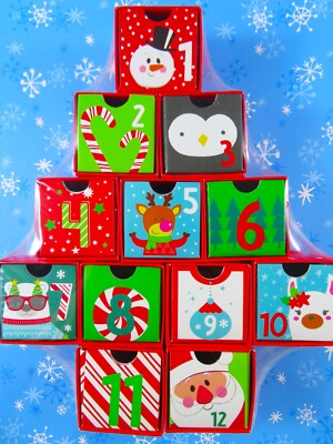 Advent Boxes Calendar 12 Piece Countdown Days Of Christmas Fun ...