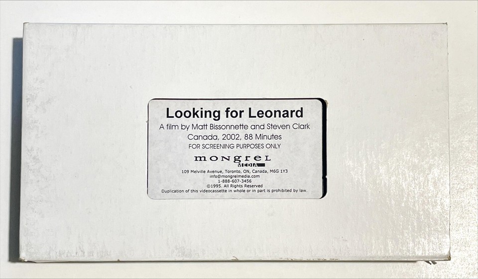 Looking for Leonard [ VHS 2002 ] Mongrel Media | Matt Bissonnette ...