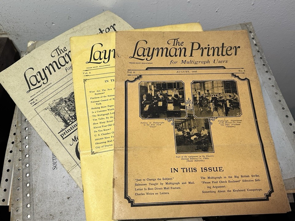 Incredible Antique Multigraph Corporation Printing Press Collection See ...