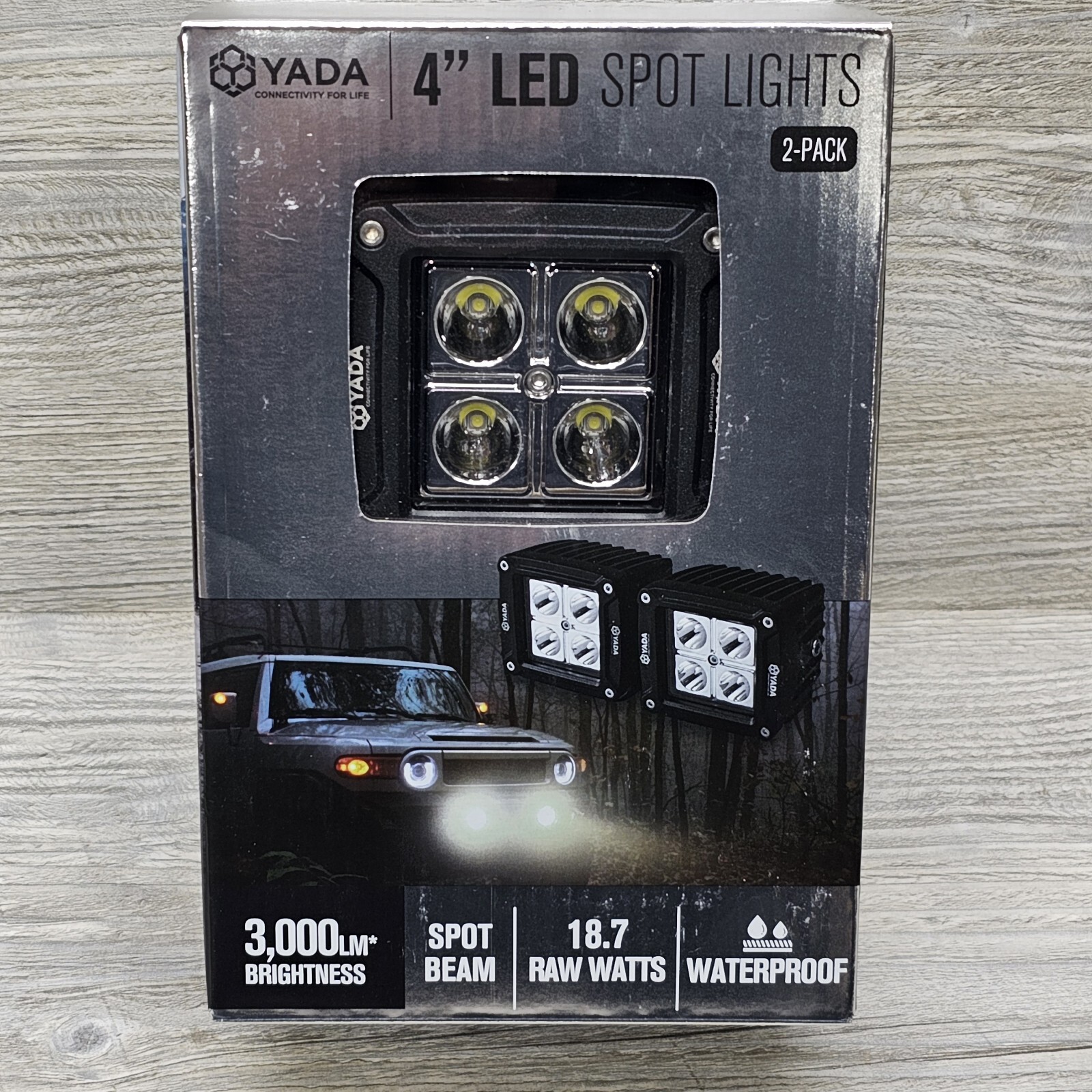 Yada 4" LED Spot Lights 2 Pack 3000 Lumens Each Waterproof Square Fog ...