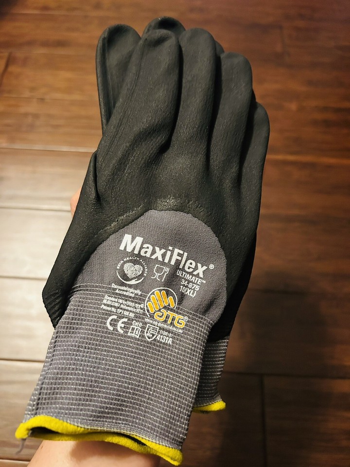 MaxiFlex Size L Or XL Ultimate Foam Grip Nitrile Palm Coated Glove. | eBay