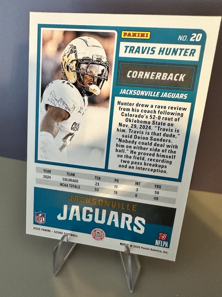 2025 Panini Score - Travis Hunter - Rookie Card | eBay