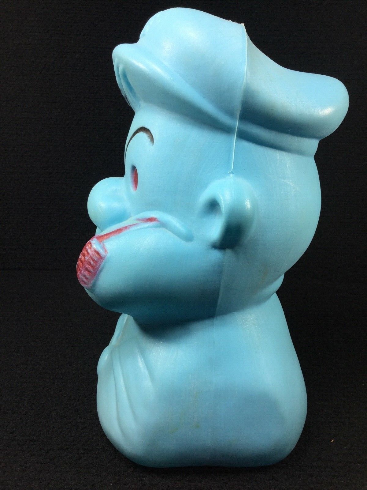 RARE POPEYE THE SAILOR MAN BLUE PLASTIC COIN BANK A.RENZI CORP 1979 ...