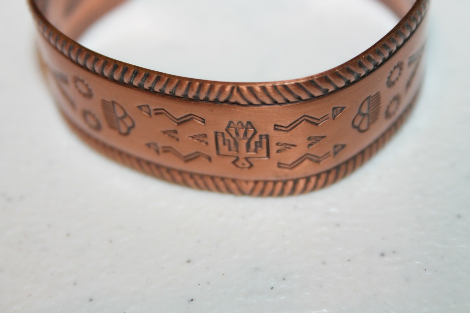Vintage Solid Copper Aztec Mayan arrow Design Cuff Ba… - Gem