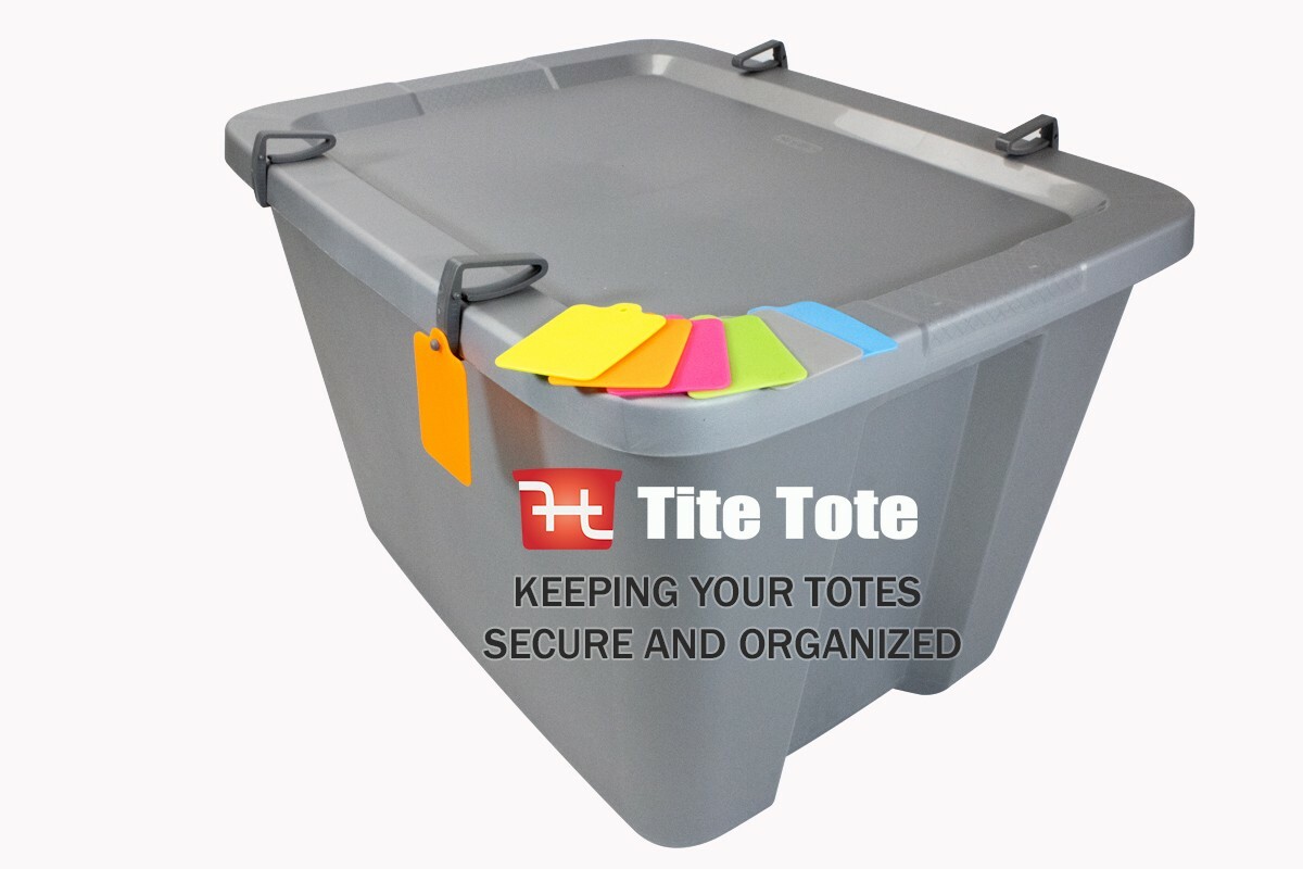 Tite Tote Universal Lid Latch Clips W/ Reusable Waterproof Labels On | eBay