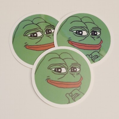 3 PEPE The Frog Meme Coin Crypto Laptop Stickers 2.5" X 2.5" | eBay