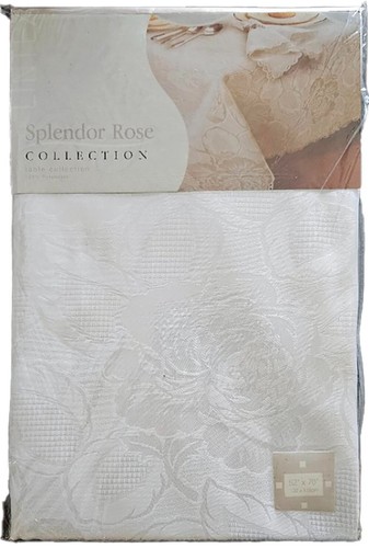 Splendor Rose White Tablecloth by Lintex. Polyester. 132x178cm ...