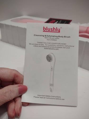 Blushly Cleansing & Exfoliating Body Brush w/4 Brush Heads - pink | eBay