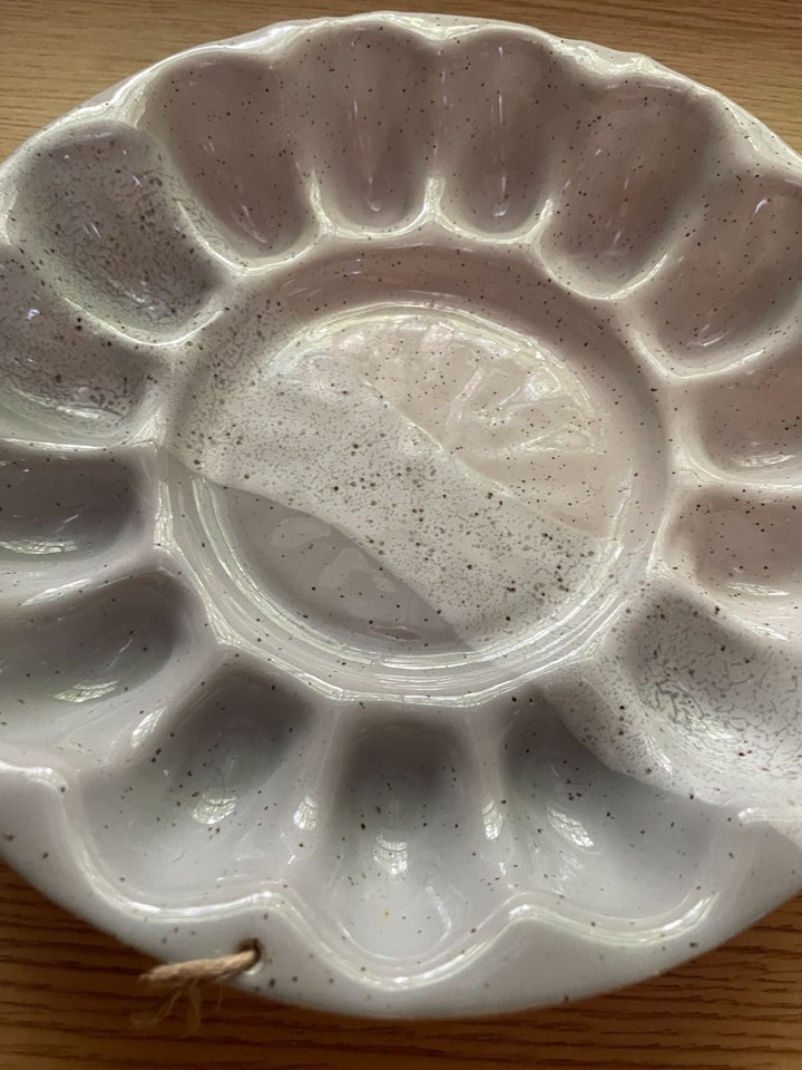 Vintage Deviled Egg Platter Tray Decor Tri Color Pretty Kitchenware ...