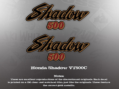 HONDA 1985 VT500C SHADOW SIDE COVER DECALS GRAPHICS | eBay