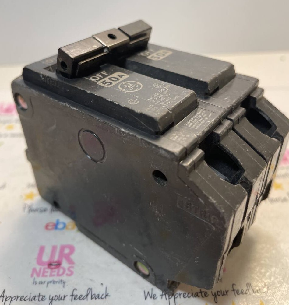 GENERAL ELECTRIC GE CIRCUIT BREAKER THQL250 50A 50 A AMP 2 POLE 2P 120 ...