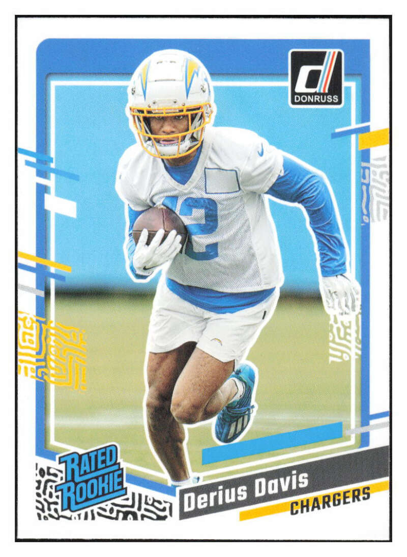 DERIUS DAVIS RC 2023 Donruss #351 NFL LA Chargers Rated Rookie ID:86686 ...