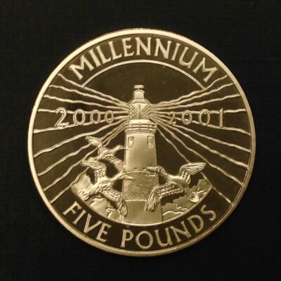 ~ Great Britain 2000 Millennium Alderney Guernsey Sterling Silver 5 ...