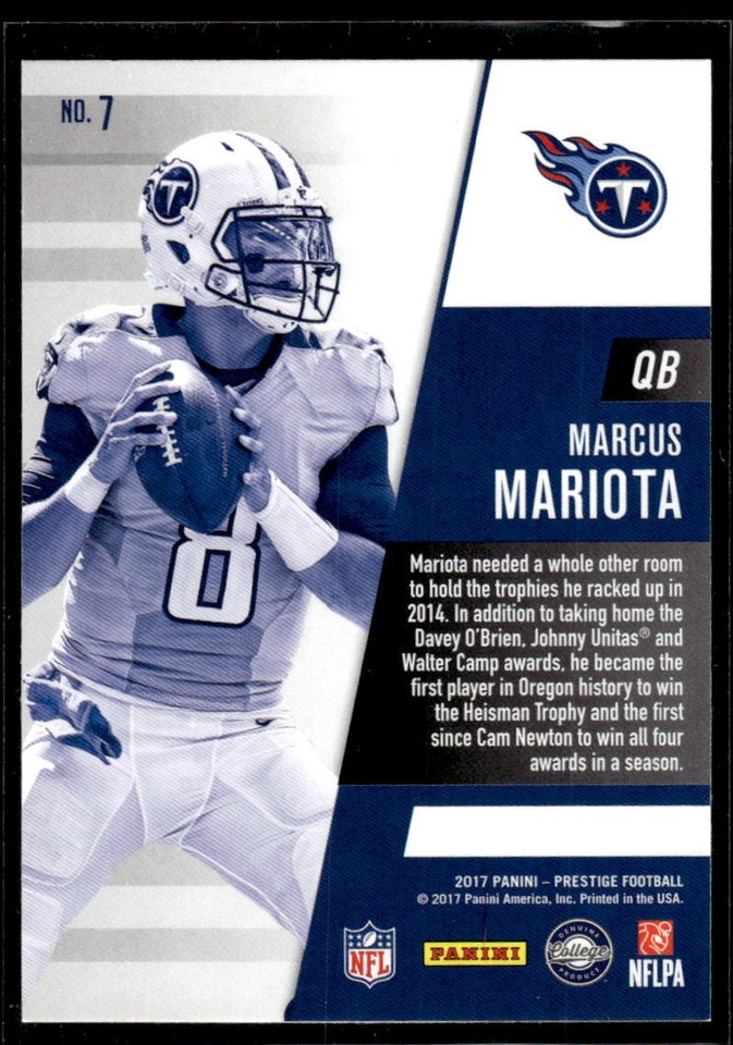 2017 Panini Prestige #7 Marcus Mariota Alma Maters Excellent | eBay