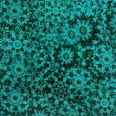 108" Extra Wide Dancin' Dahlia Quilt Backing BTY Cotton Shades Teal ...