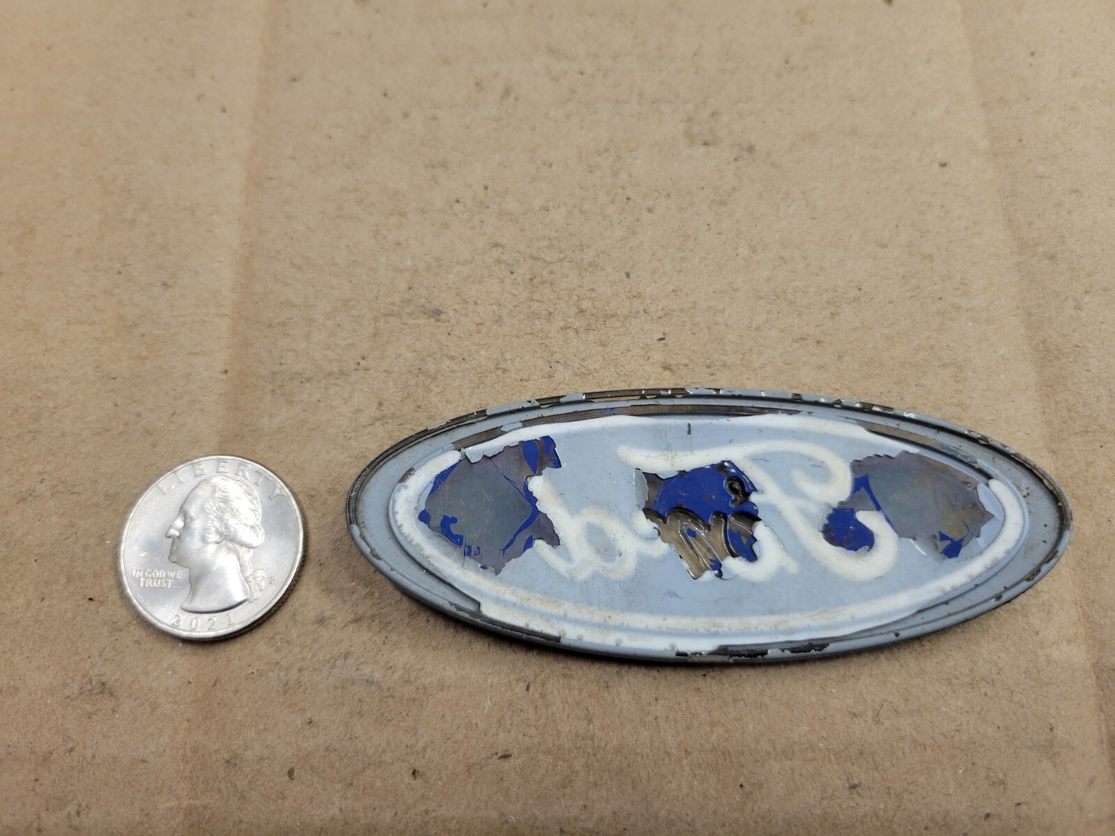 Ford OEM Blue and Chrome Oval 3 5/8" Plastic Emblem Badge Logo ...