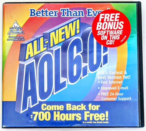 COLOR TWIRLS America Online Collectible / Install Disc, Vintage AOL CD ...