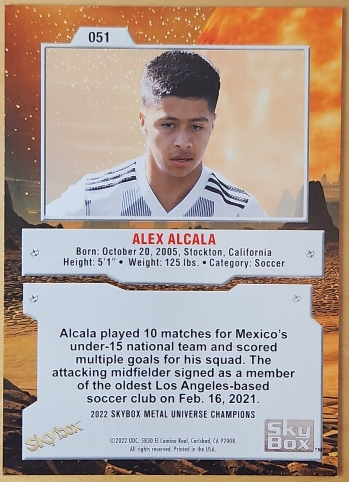 2022 Skybox Metal Universe Champions Alex Alcala #051 Premier League ...