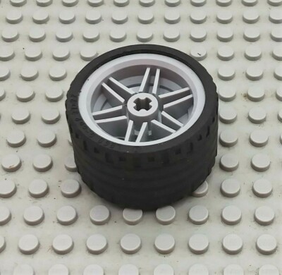 LEGO part 55978 BLACK 37x22 ZR Tire Wheel & part 56145 LIGHT BLUISH ...