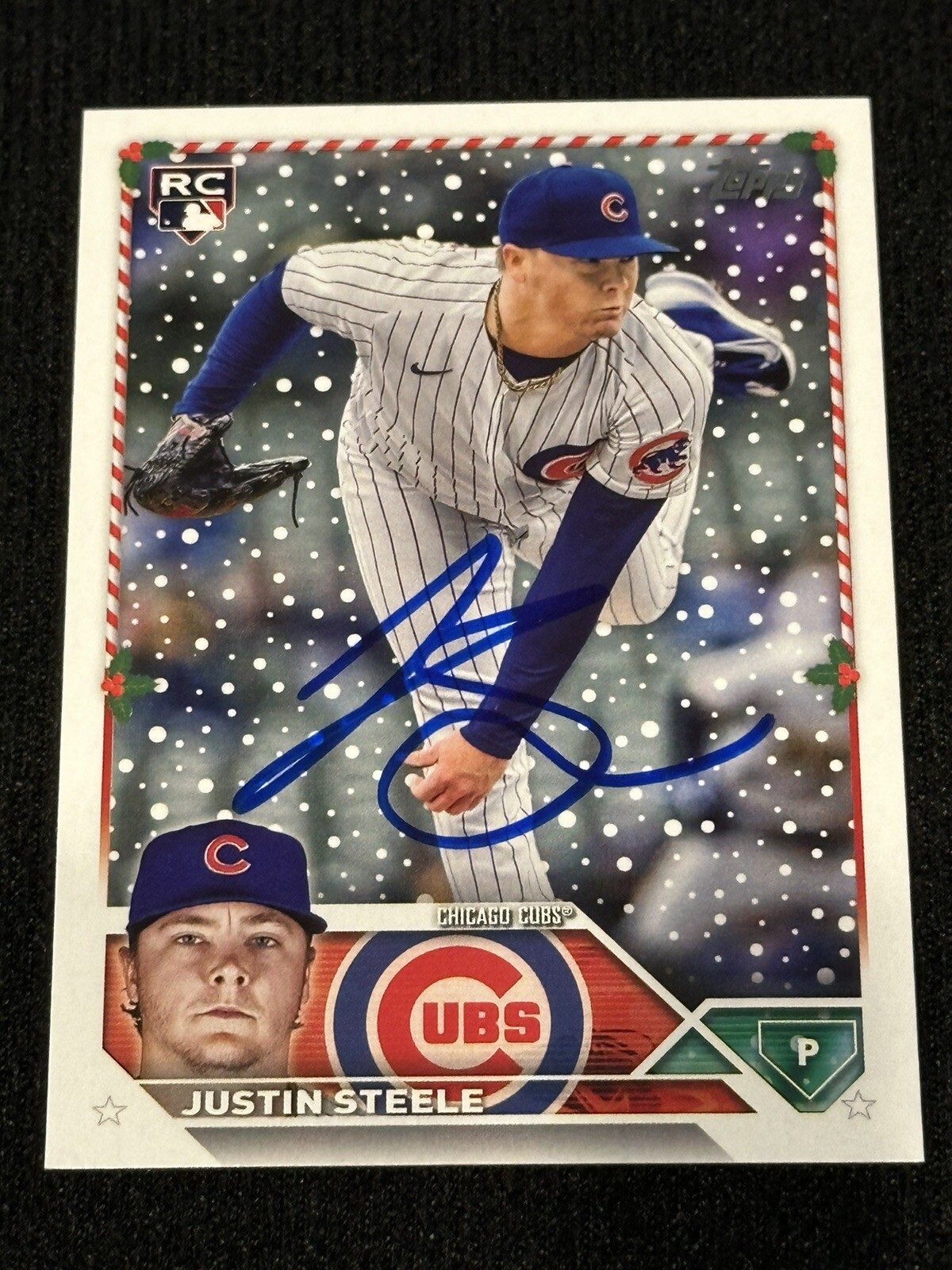 2023 Topps Holiday Justin Steele Rookie Cubs #H191 Signed Autographed ...