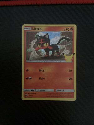 Litten HOLO RARE 15/25 McDonalds 25th Anniversary Pokemon SWSH Promo NM ...