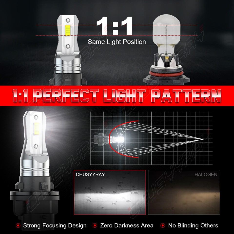 2 Super Bright LED headlight light bulbs for Yamaha Rhino 660: 2004 ...