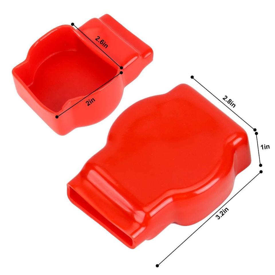 2PCS Battery Terminal Covers Positive Negative Top Post Cover For Car ...