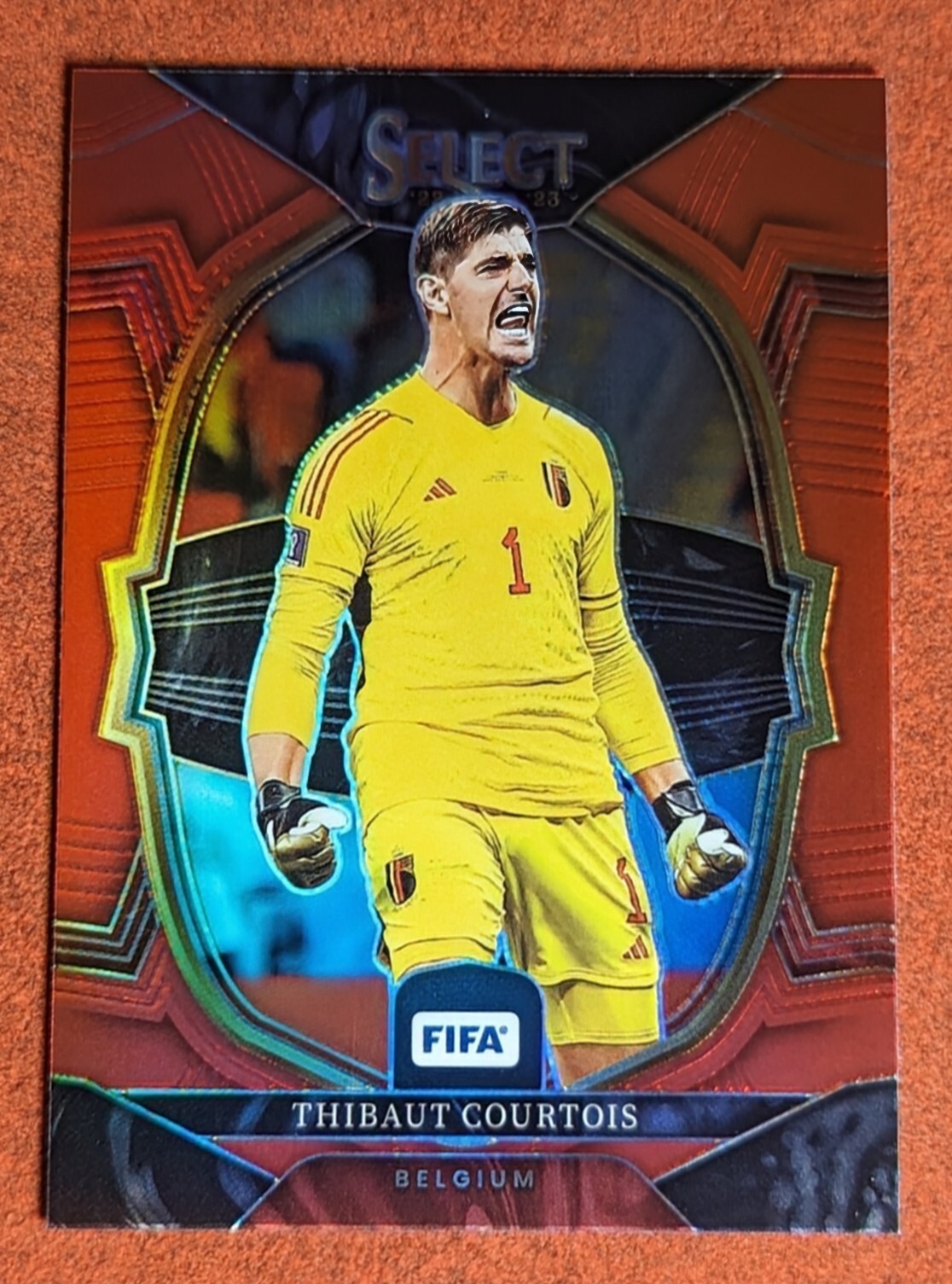 Thibaut Courtois Belgium Red Prizm Card Panini Select Fifa 2022-23 #79 ...