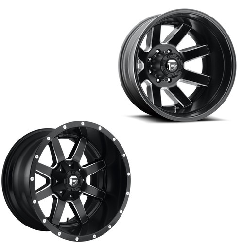 22x10 Fuel D538 Maverick 11-UP GM DUALLY SUPER SINGLE Wheels 8 Lug Set ...