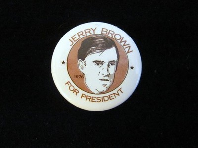 1976 Jerry Brown for President 1" Pinback Button Jerry Brown Caricature ...