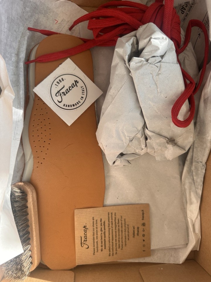 RARE MEN'S FRACAP M120 SCARPONCINO BOOTS + 2 LACES Gorg RIPPLE SOLE UK ...
