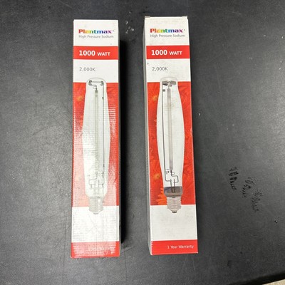 LOT (2) PLANTMAX HIGH PRESSURE SODIUM 1000 WATT 2000K BULBS | eBay