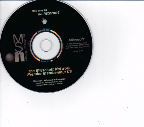 MSN Microsoft Network Internet Access Vintage 1996 Online Collectible ...