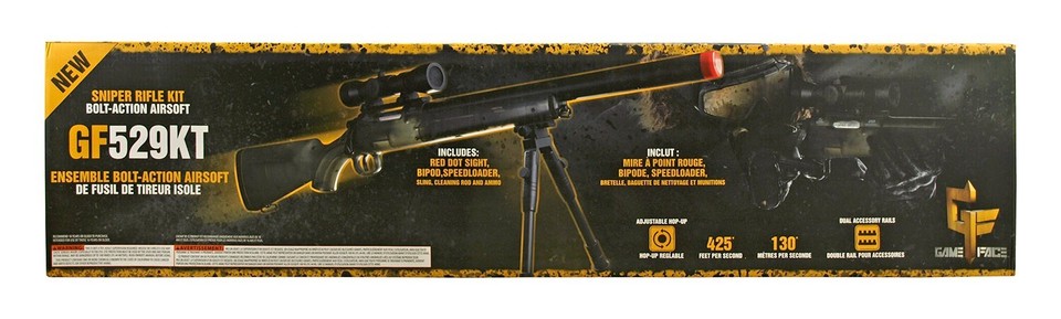 Crosman Game Face Airsoft Sniper Rifle Kit 425 FPS New | eBay