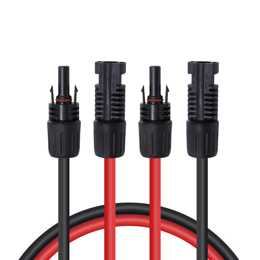 1 Pair Renogy 3m/4.5m/6m 4mm²/6mm² Solar Panel Extension Cable w/ M&F ...