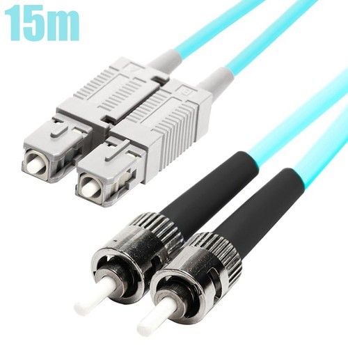 15M SC to ST UL OM4 Duplex 50/125 Multi Mode Fiber Optic Optical Cable ...