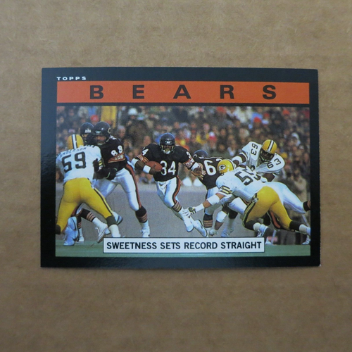 Walter Payton 1985 Topps Chicago Bears Team Card #22 Packers vs Bears ...