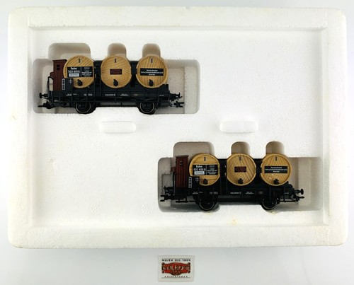 JM341 - Marklin H0 46742 - Set Of 2 Wagons with Load Oildrums Casting ...