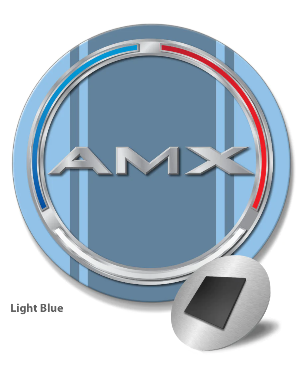 1970 AMC AMX Quarter Panel Circle Emblem Novelty Round Fridge Magnet ...