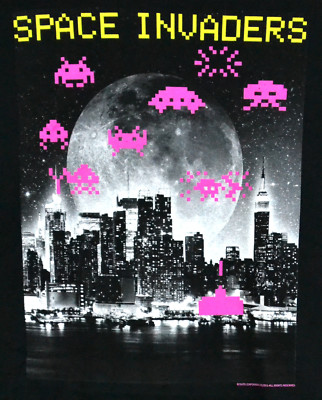 Space Invaders T-shirt Classic Arcade Video Game Graphic Tee Cotton ...