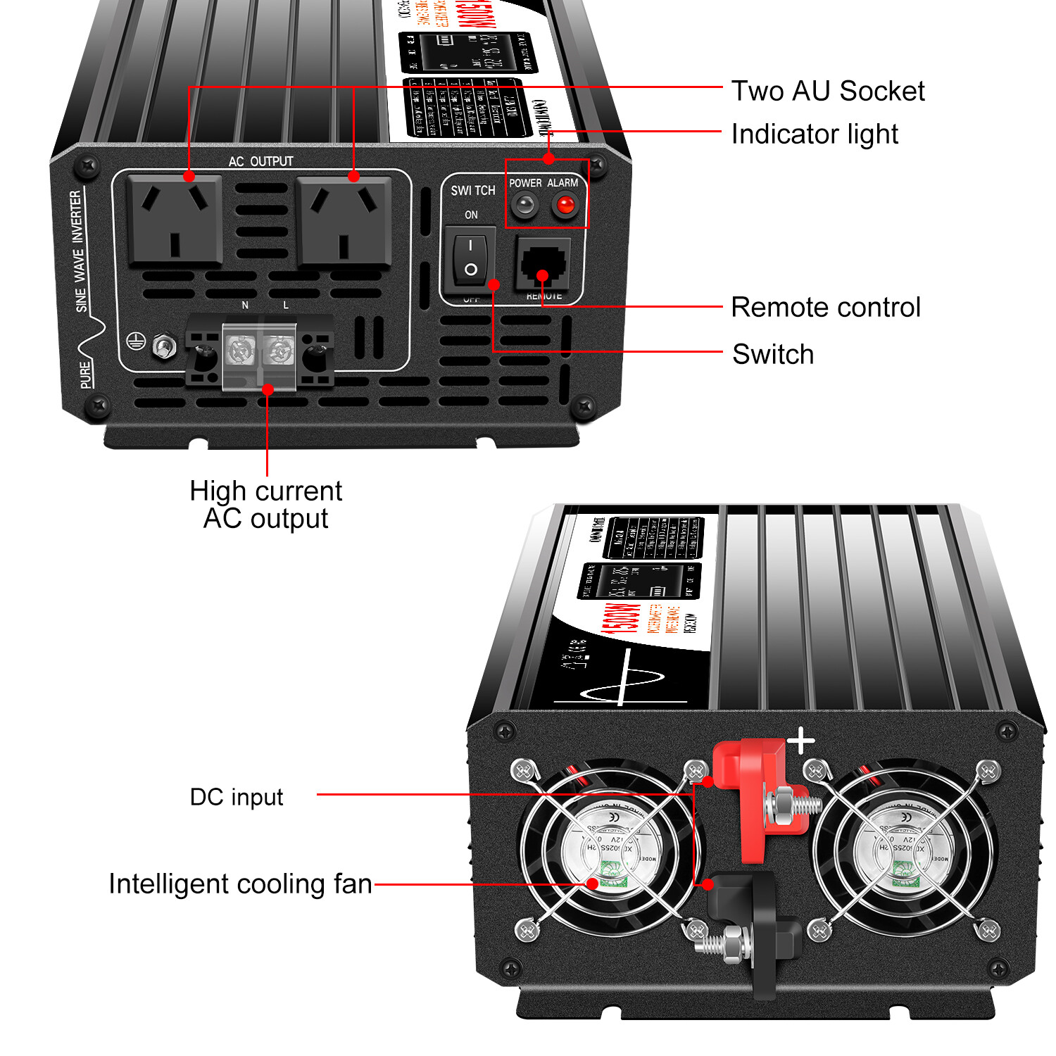 SWIPOWER 1500w Pure Sine Wave Inverter 12v To 240v Converter Solar ...