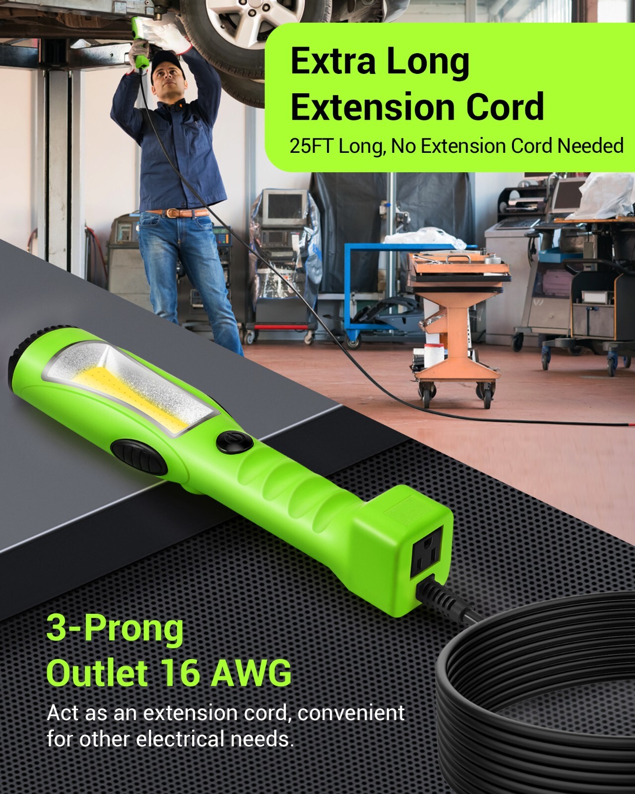 EDISHINE LED 25 feet Work Light , 2000LM COB LED Light, Underhood ...