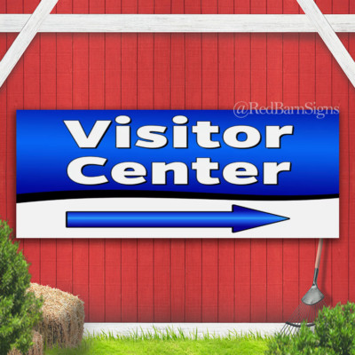 Visitor Center Arrow Indoor Outdoor Banner Sign with grommets | eBay